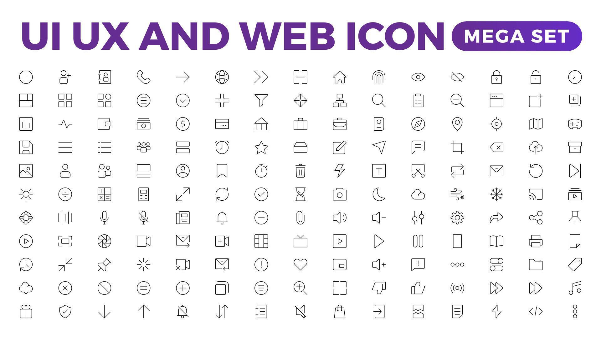 Mega Set Of Ui Ux Icon Set User Interface Iconset Collection Basic User Interface Essential