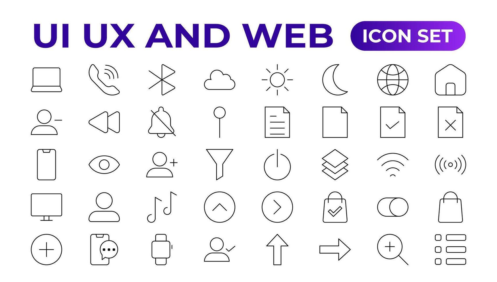 Mega Set Of Ui Ux Icon Set User Interface Iconset Collection Basic User Interface Essential