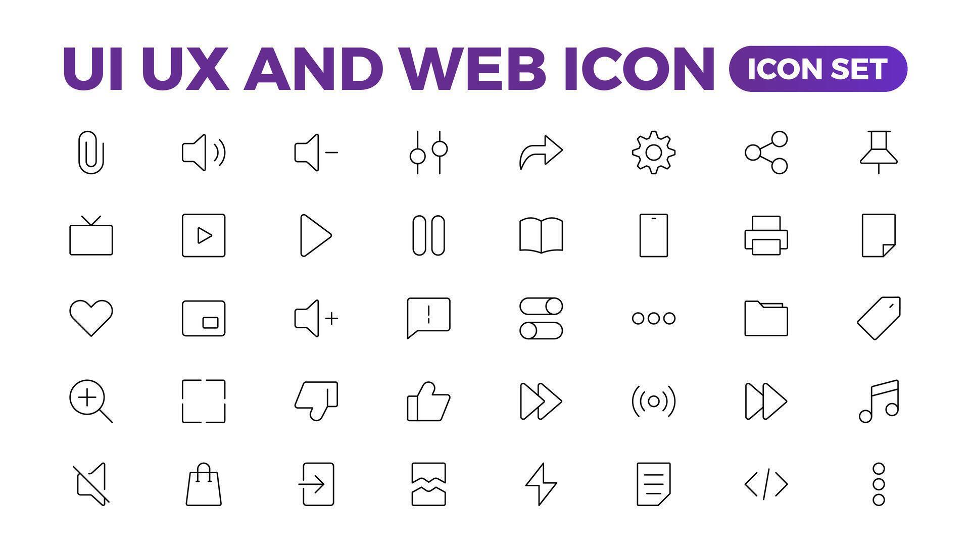 Mega set of ui ux icon set, user interface iconset collection. Basic User Interface Essential ...