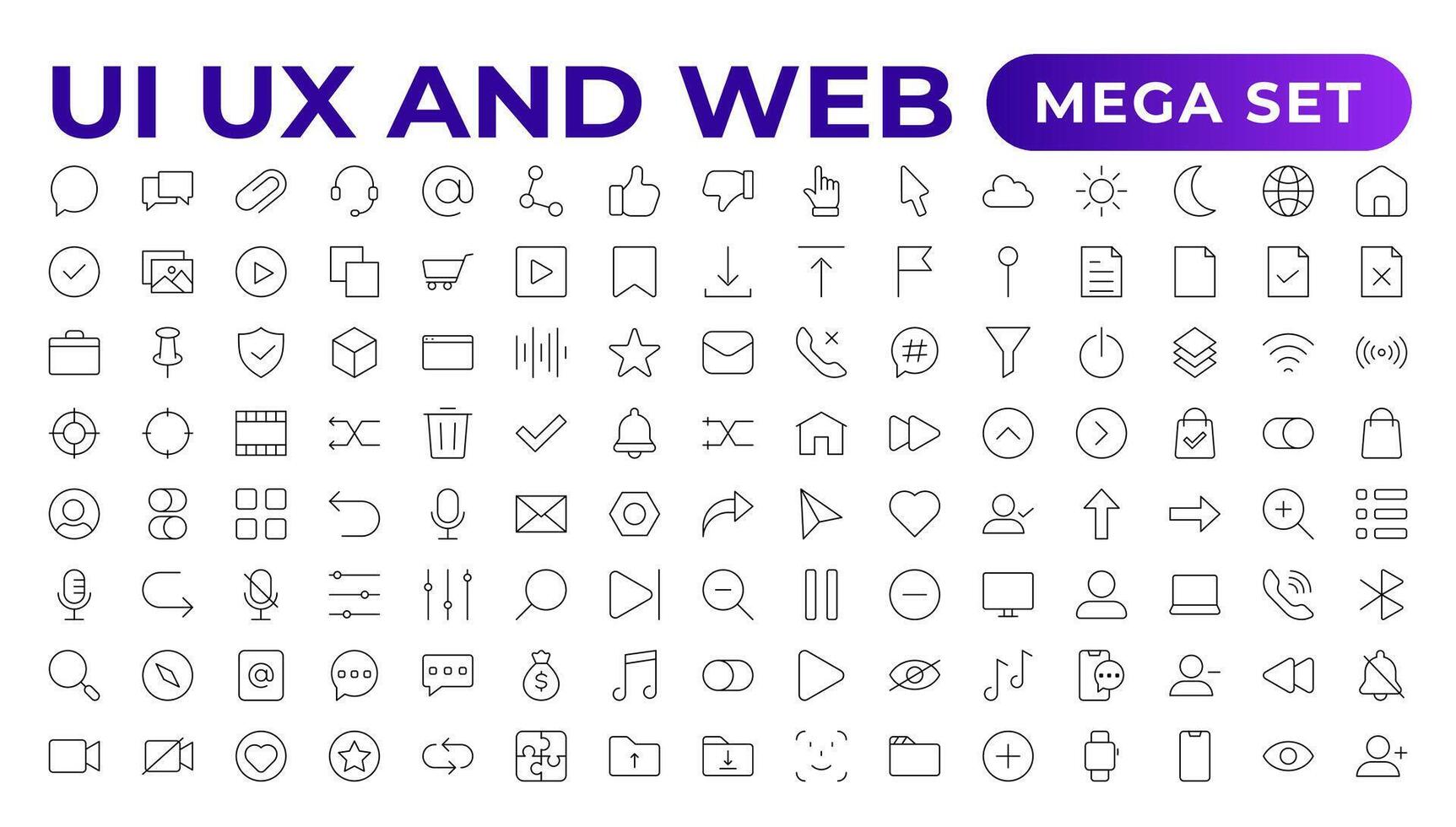 Mega Set Of Ui Ux Icon Set User Interface Iconset Collection Basic User Interface Essential