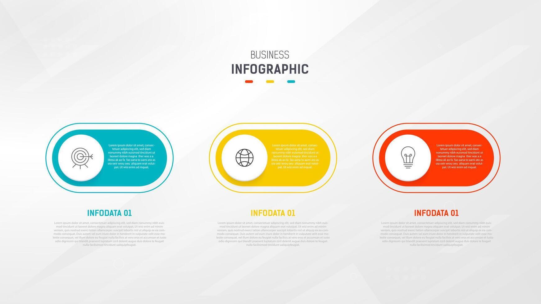 Three Step Infographic label design template with line icons. process steps diagram ...
