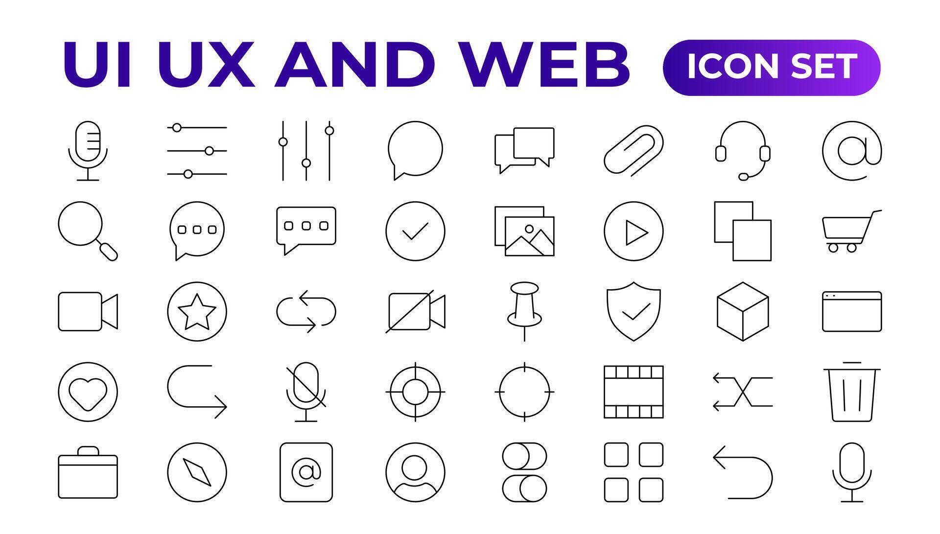 Mega Set Of Ui Ux Icon Set User Interface Iconset Collection Basic User Interface Essential