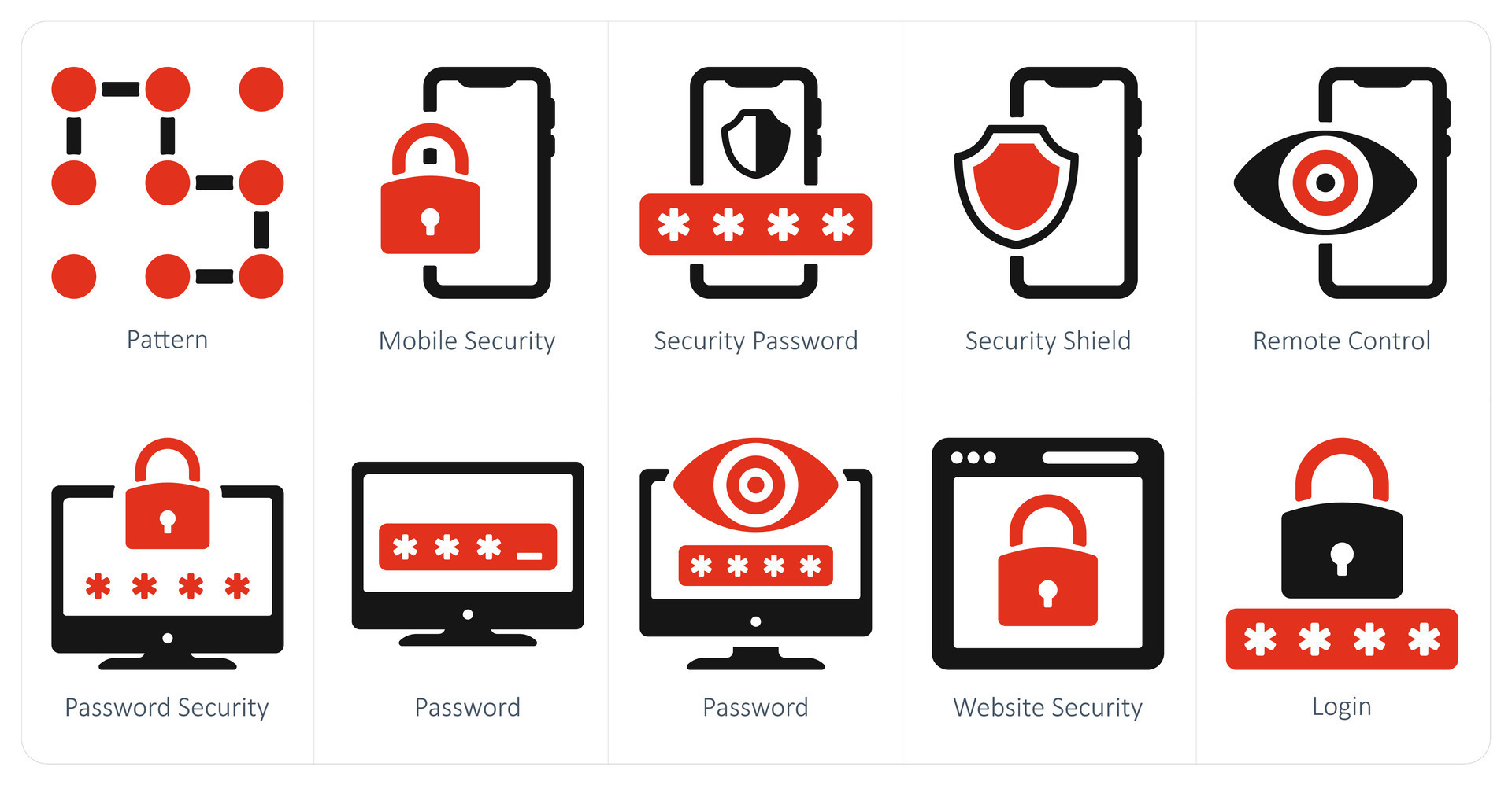 A Set Of 10 Security Icons As Pattern Mobile Security Security