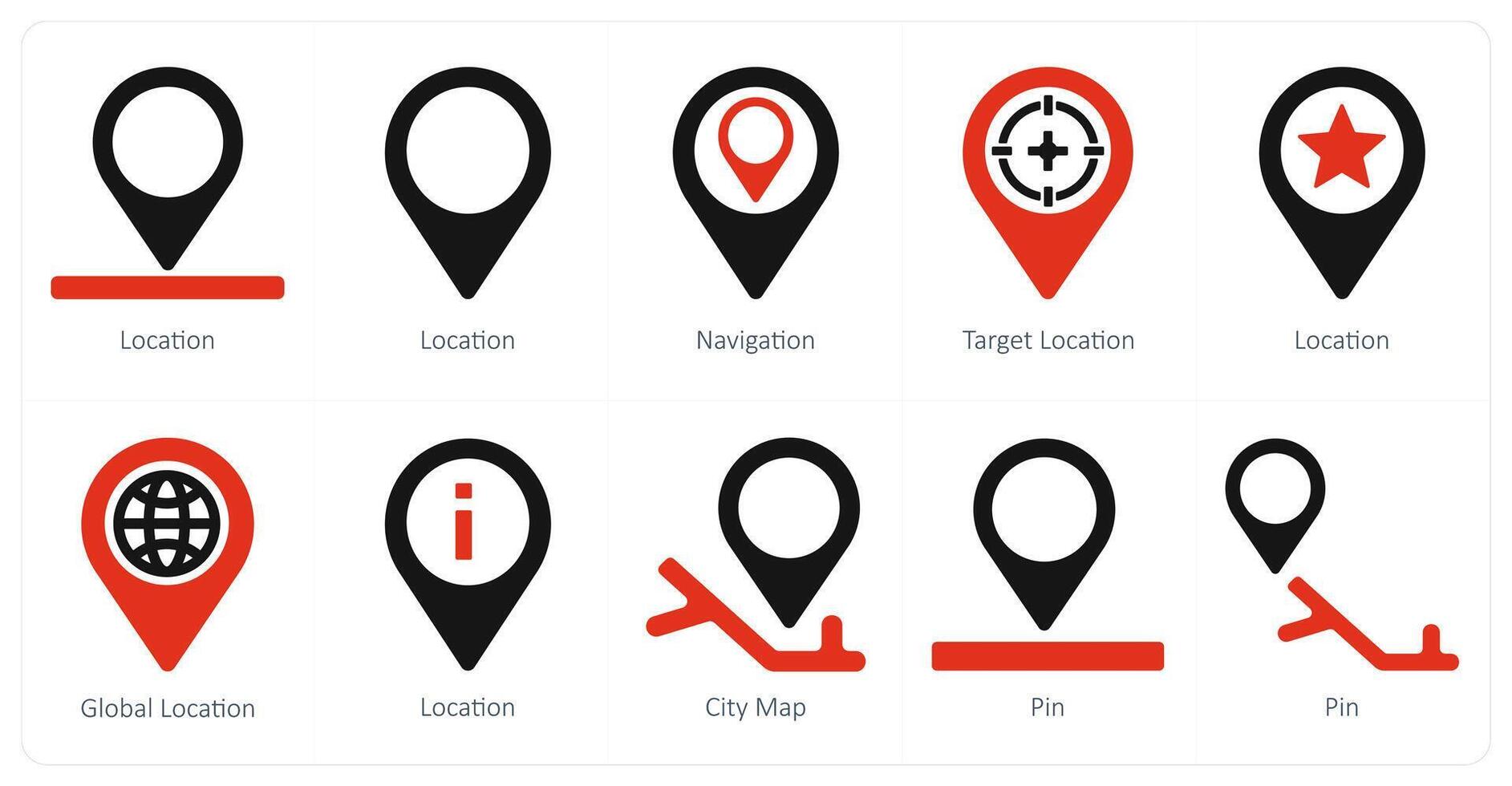 A set of 10 Navigation icons as location, navigation, target location 43514367 Vector Art at ...
