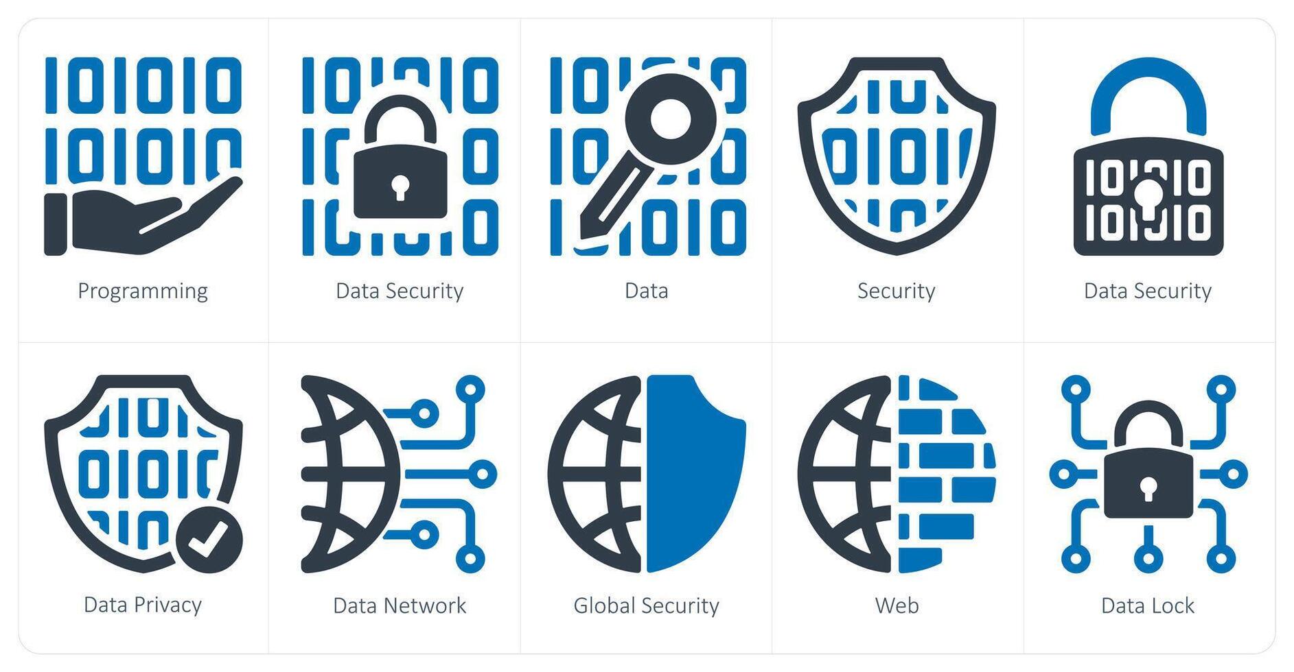 A set of 10 Security icons as programming, data security, data 43514524 ...