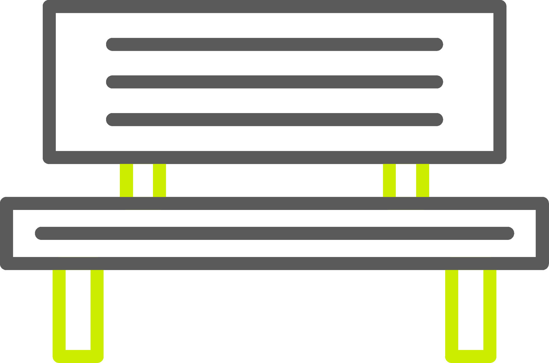 Bench Line Two Color Icon 43518812 Vector Art at Vecteezy