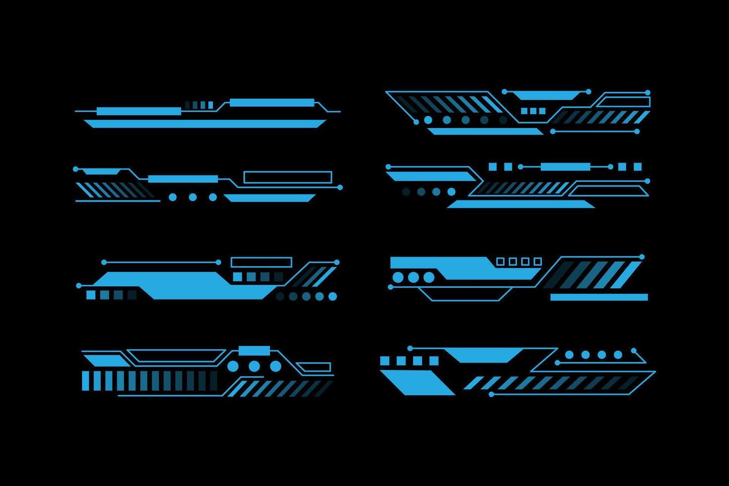 Futuristic elements header set interface control panel 43524270 Vector ...