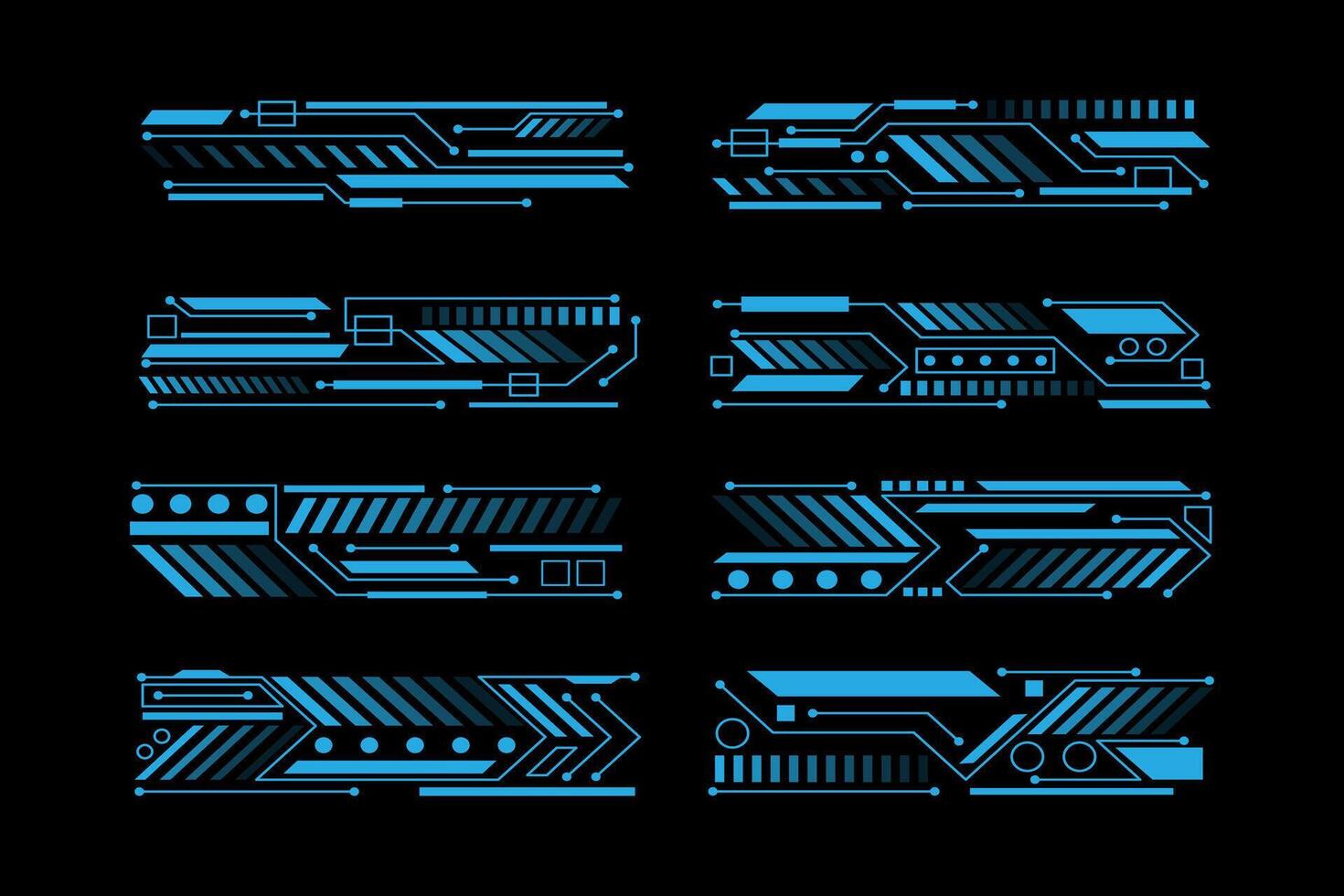 Set of Sci-Fi User Interface Elements.futuristic technology frames interface hud element design ...