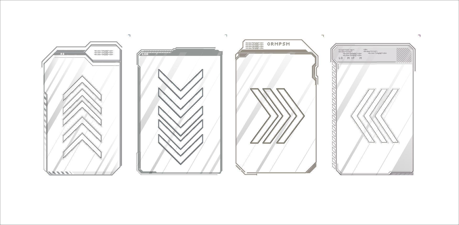 Set of modern frames, callouts for user menu interface elements in futuristic style. 43531279 ...