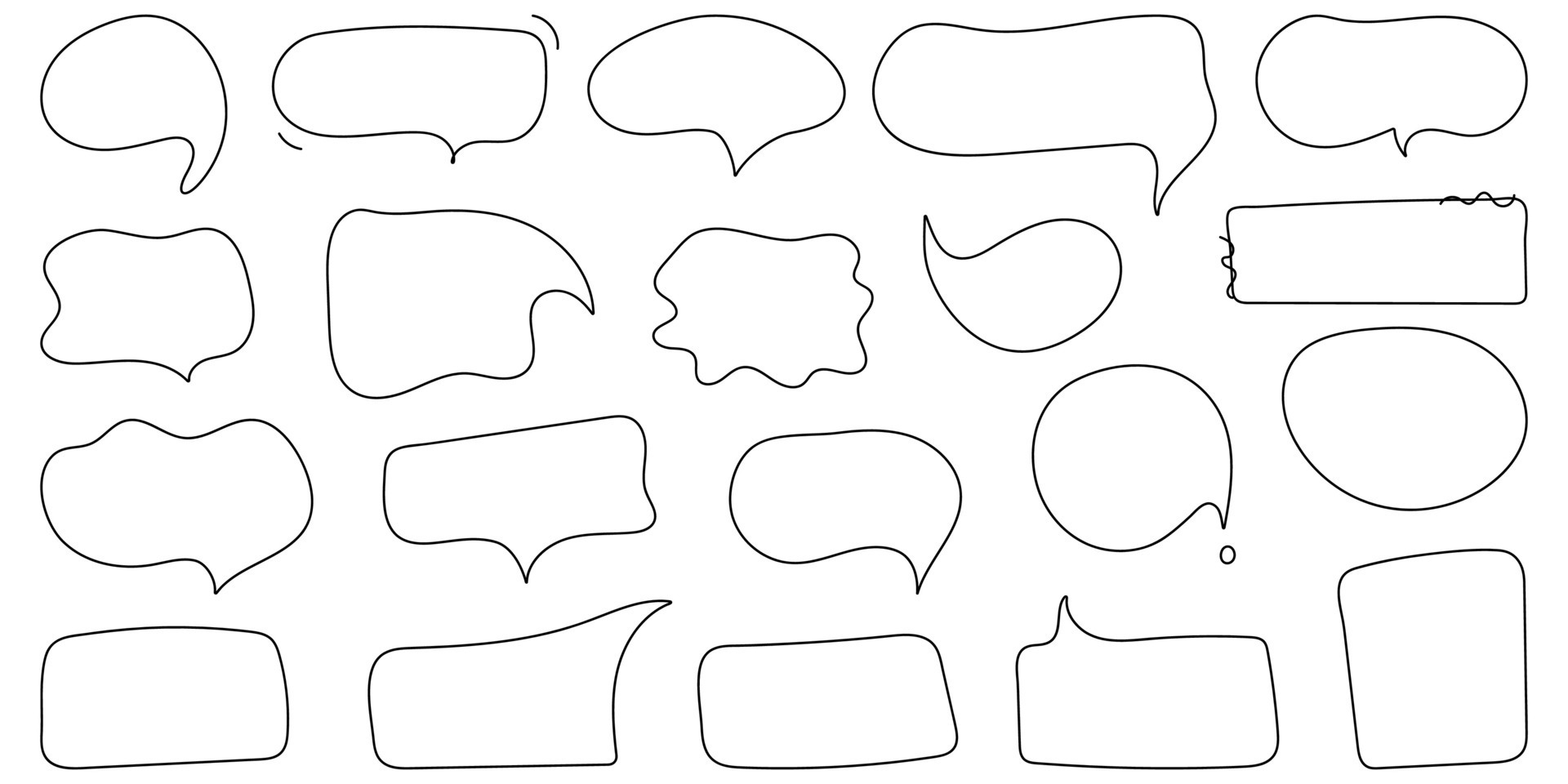 Hand drawn rectangle frame set.Doodle frame for textbox.Geometric ...