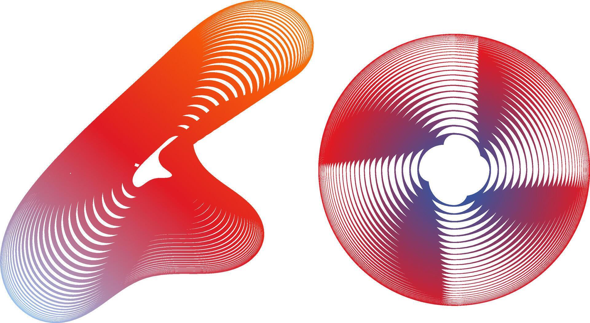 Set Of Gradient Spectrum Wave Line And Interpolate Circle 43535181