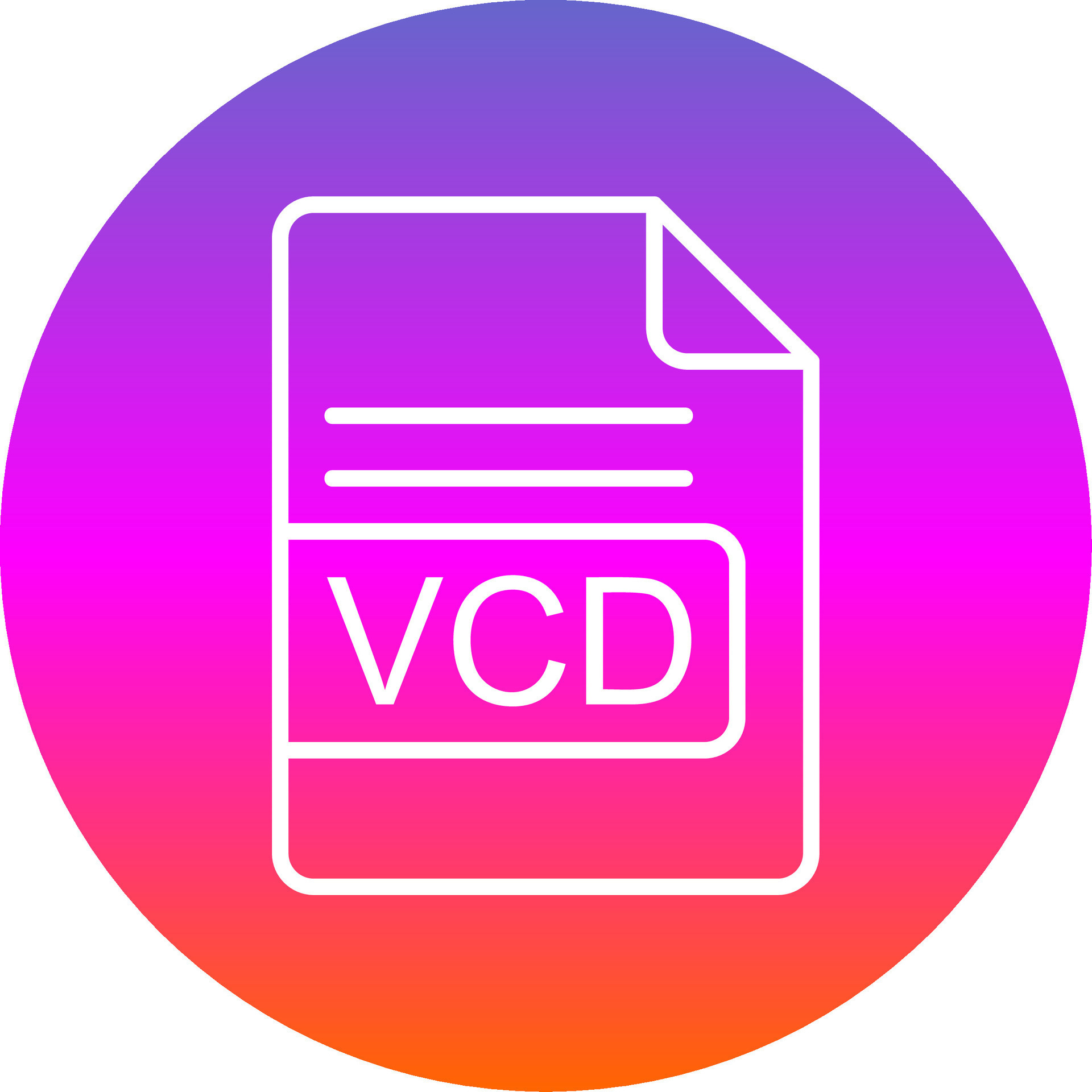 VCD File Format Line Gradient Circle Icon 43537648 Vector Art at Vecteezy