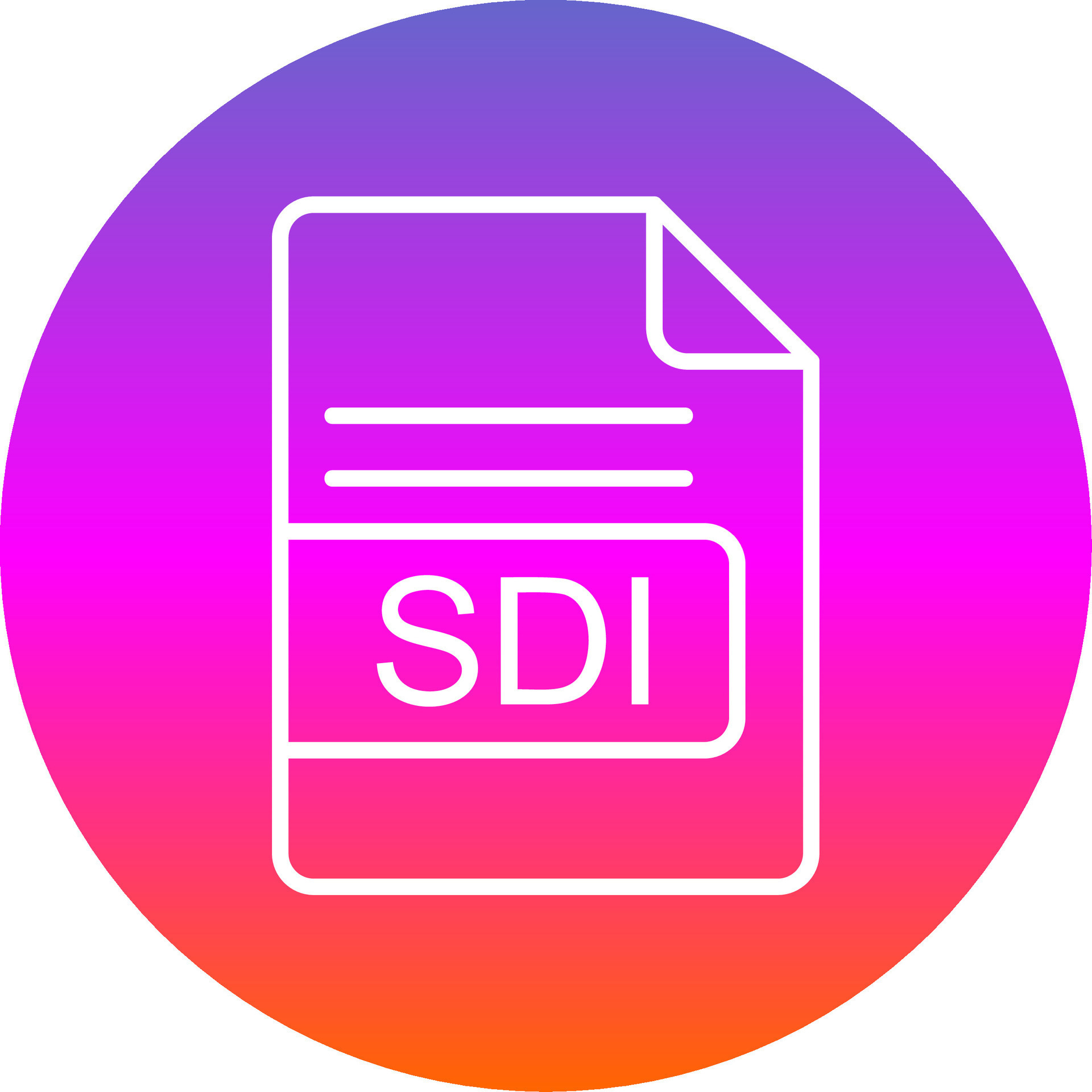 Sdi File Format Line Gradient Circle Icon 43537704 Vector Art At Vecteezy