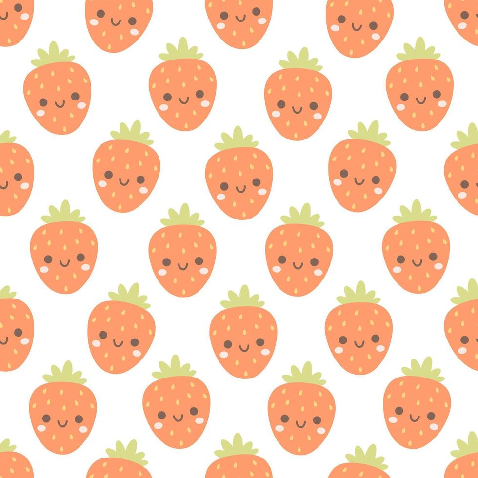 sin costura modelo con linda dibujos animados fresa caracteres. Fruta ... sin costura modelo con linda dibujos animados fresa caracteres. Fruta ...