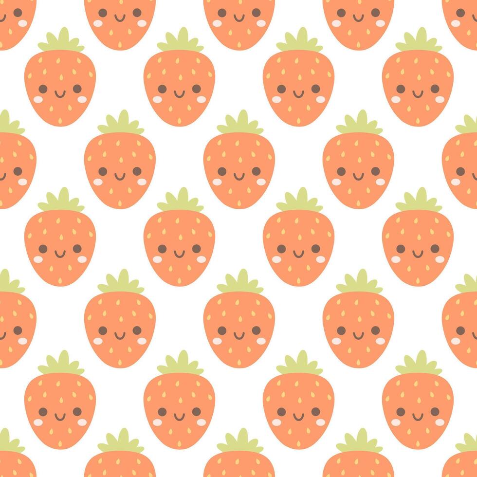 sin costura modelo con linda dibujos animados fresa caracteres. Fruta ... sin costura modelo con linda dibujos animados fresa caracteres. Fruta ...
