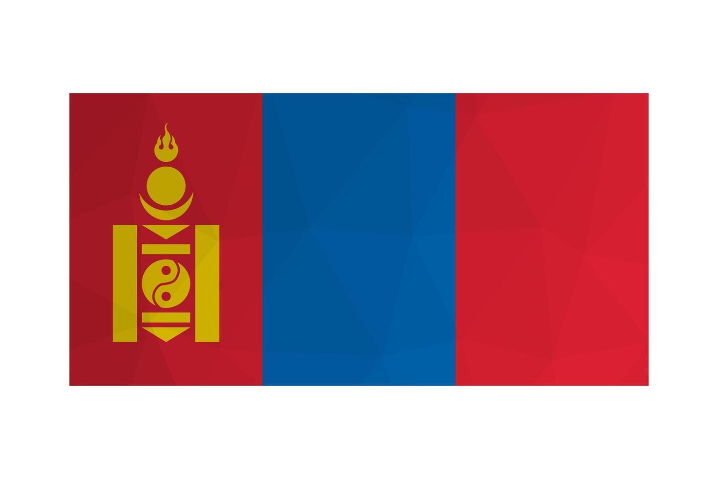 aislado ilustración. nacional mongol bandera. oficial bandera de Mongolia con Soyombo símbolo ...