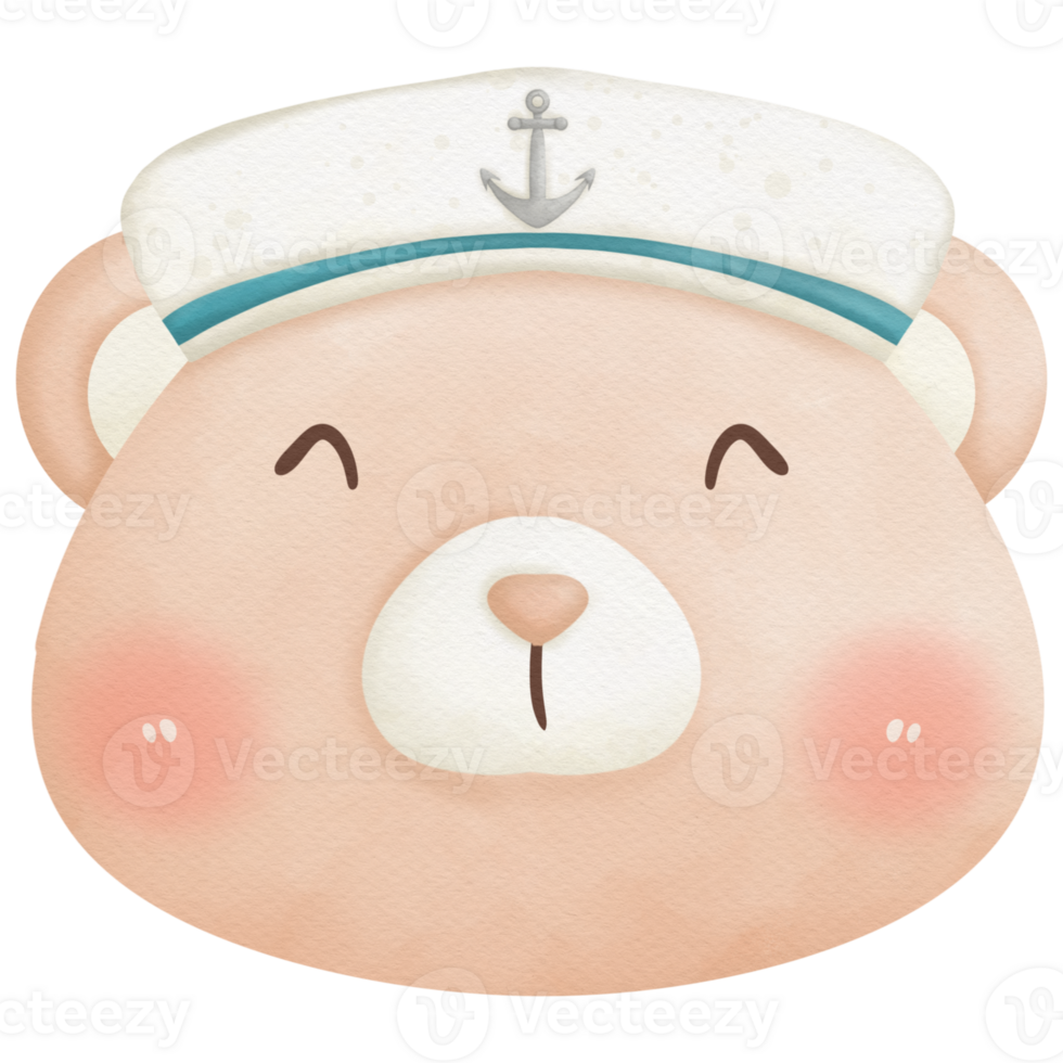 Teddy bear and sailor watercolor clip art 43546883 PNG