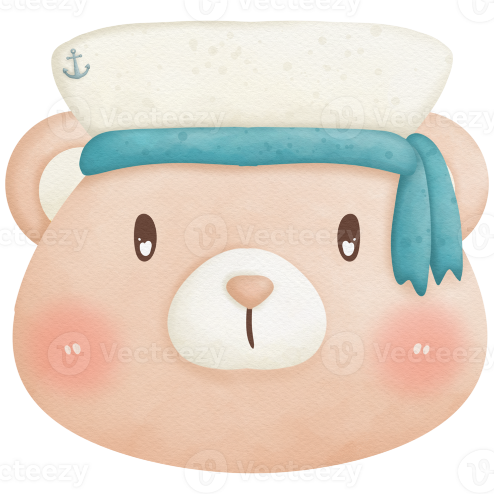 Teddy bear and sailor watercolor clip art 43546884 PNG