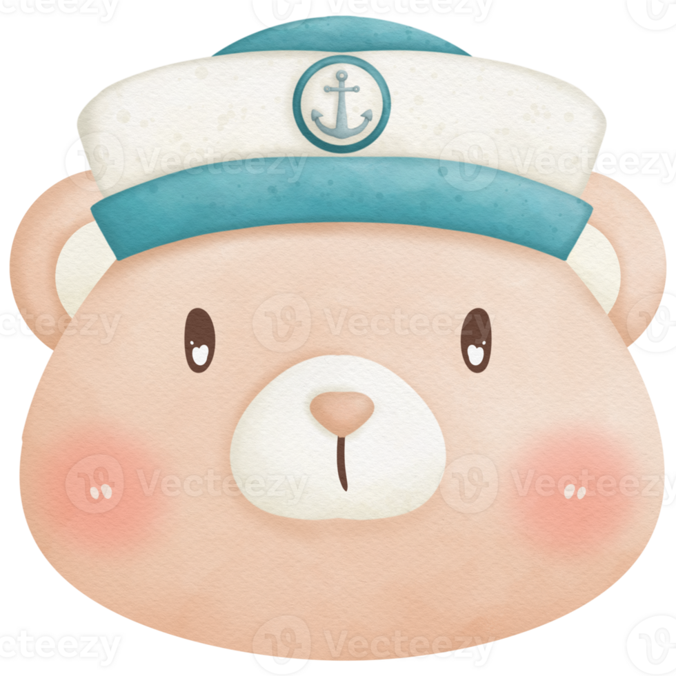 Teddy bear and sailor watercolor clip art 43546886 PNG