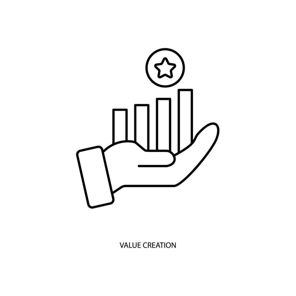 value creation concept line icon. Simple element illustration. value ...