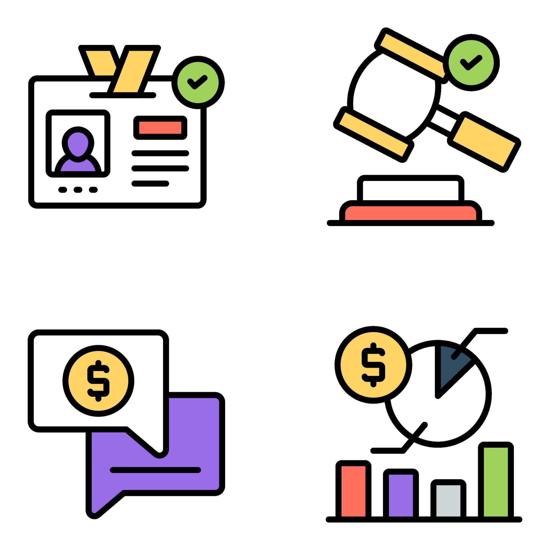 Set of Business and Data Flat Icons 43548235 Vector Art at Vecteezy