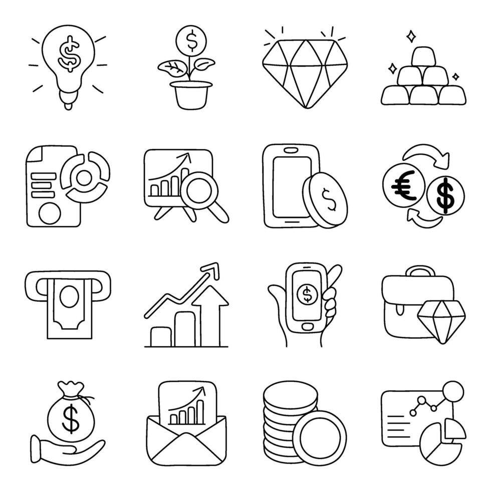 Set of Business Linear Icons 43548356 Vector Art at Vecteezy