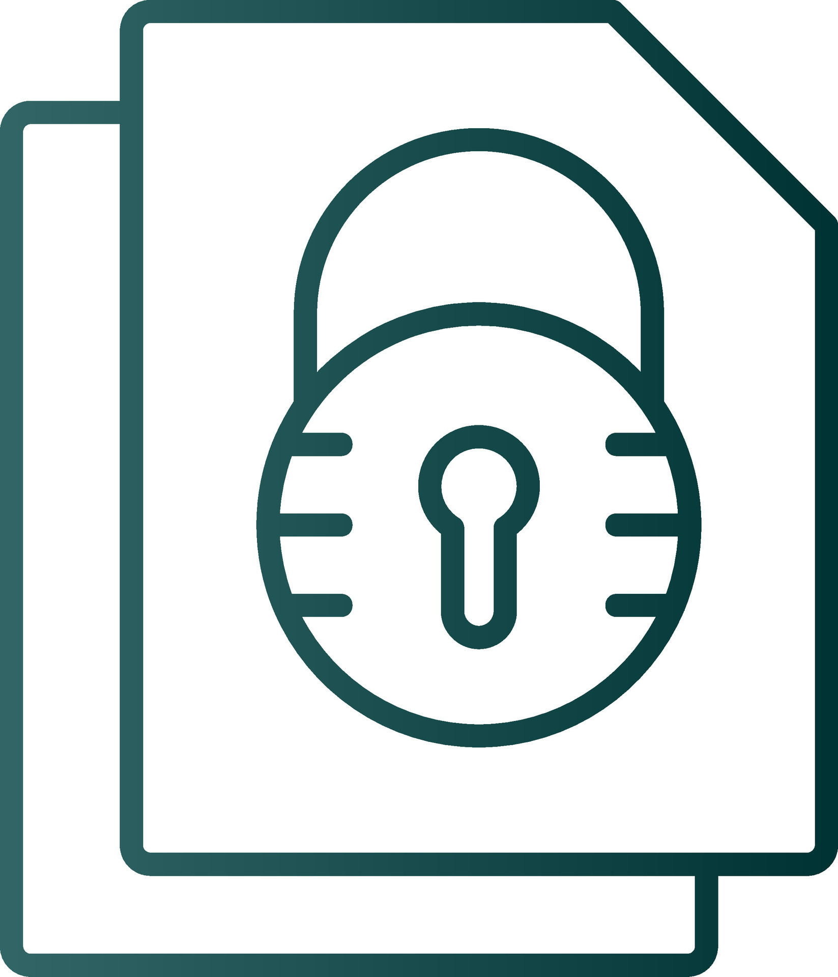 Security File Lock Line Gradient Icon 43554592 Vector Art At Vecteezy