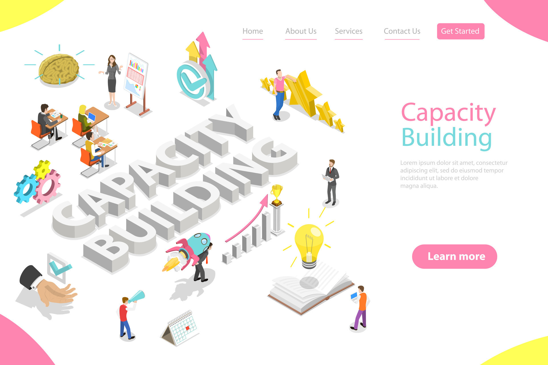 Isometric flat landing page template of capacity building. 43556980 ... Isometric flat landing page template of capacity building. 43556980 ...