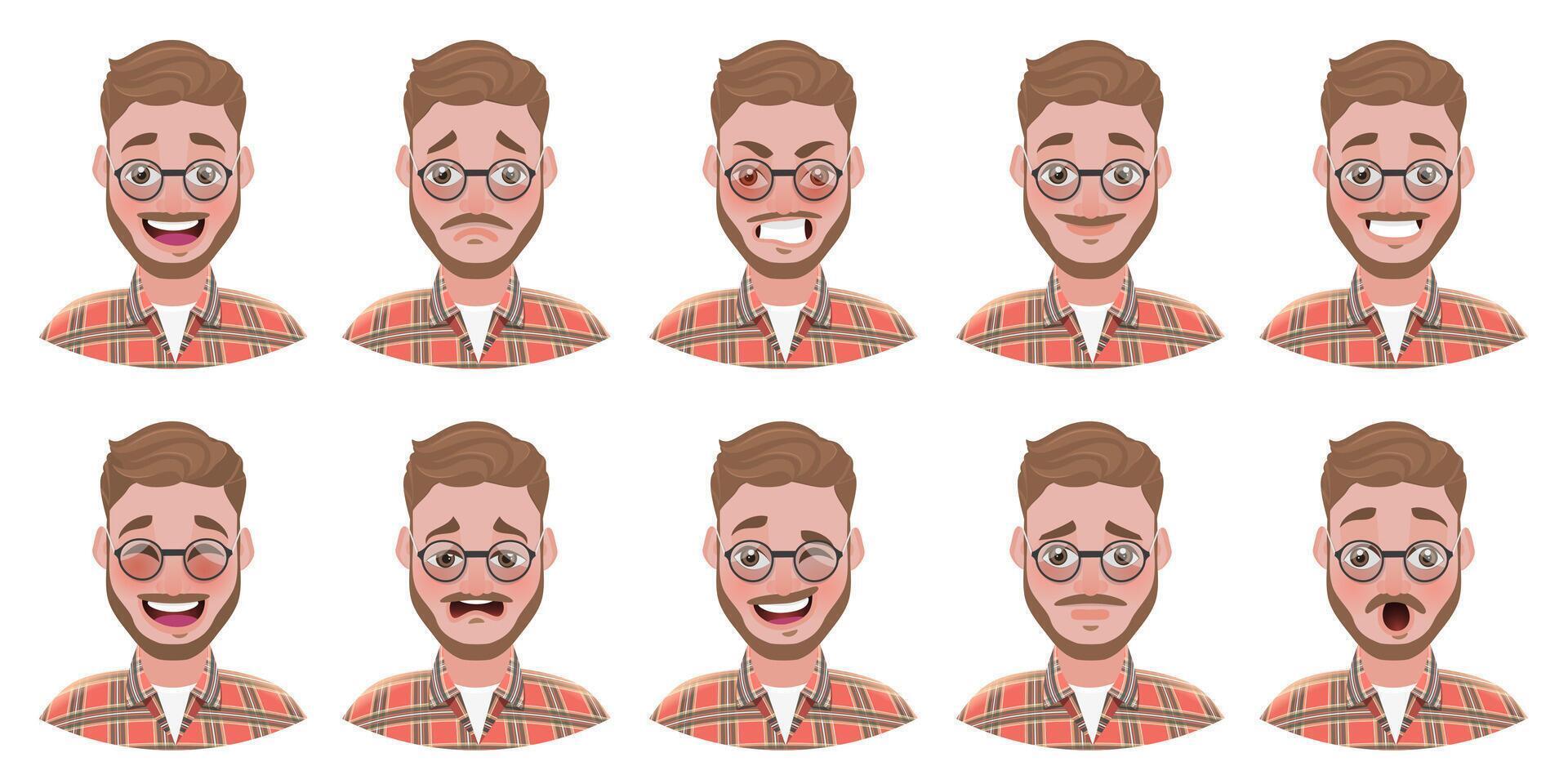 Flat Illustration Of Handsome Bearded Man 43557535 Vector Art At Vecteezy