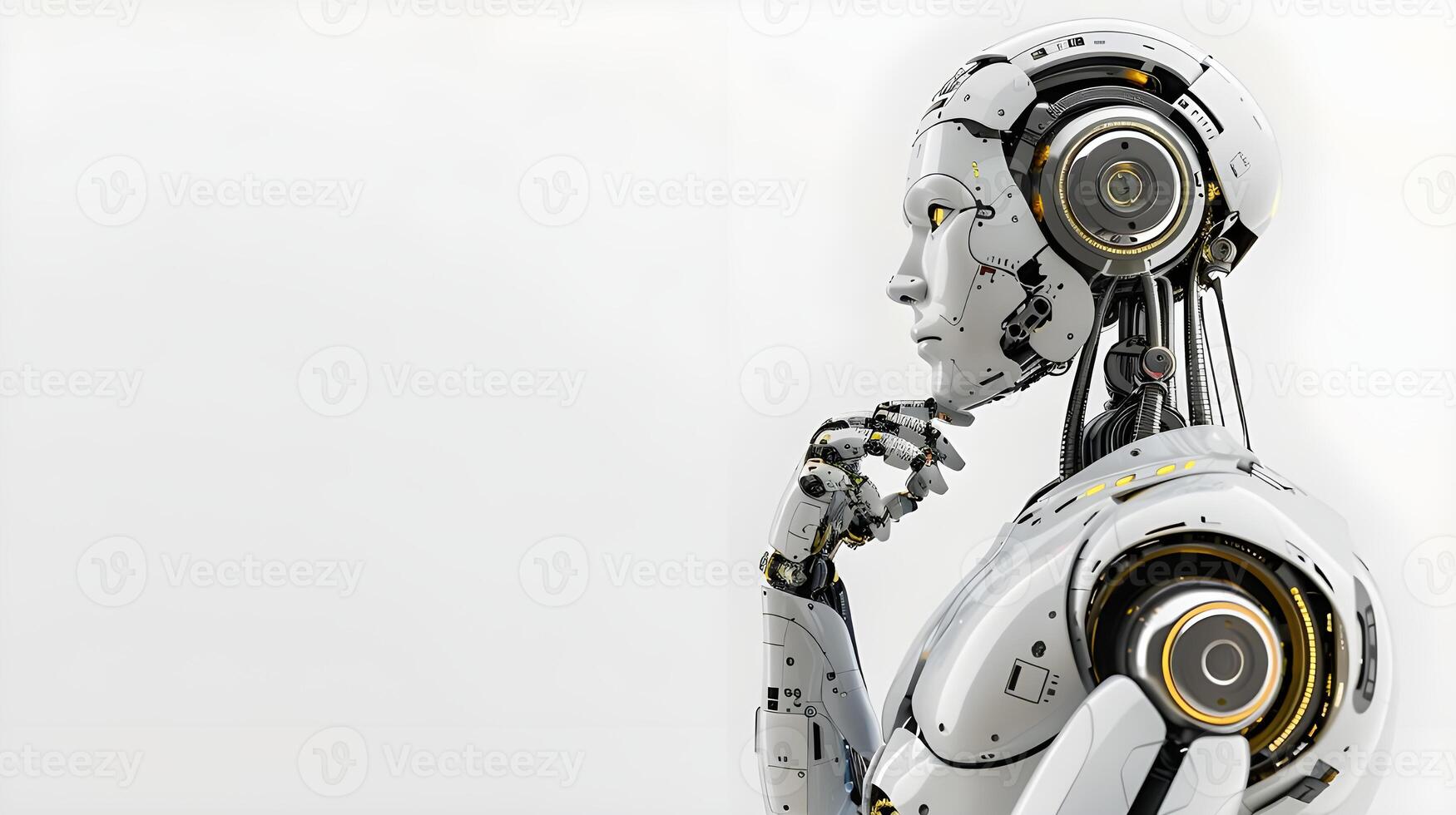 3d rendering humanoid robot thinking. human enhanced. Thinking humanoid ... 3d rendering humanoid robot thinking. human enhanced. Thinking humanoid ...