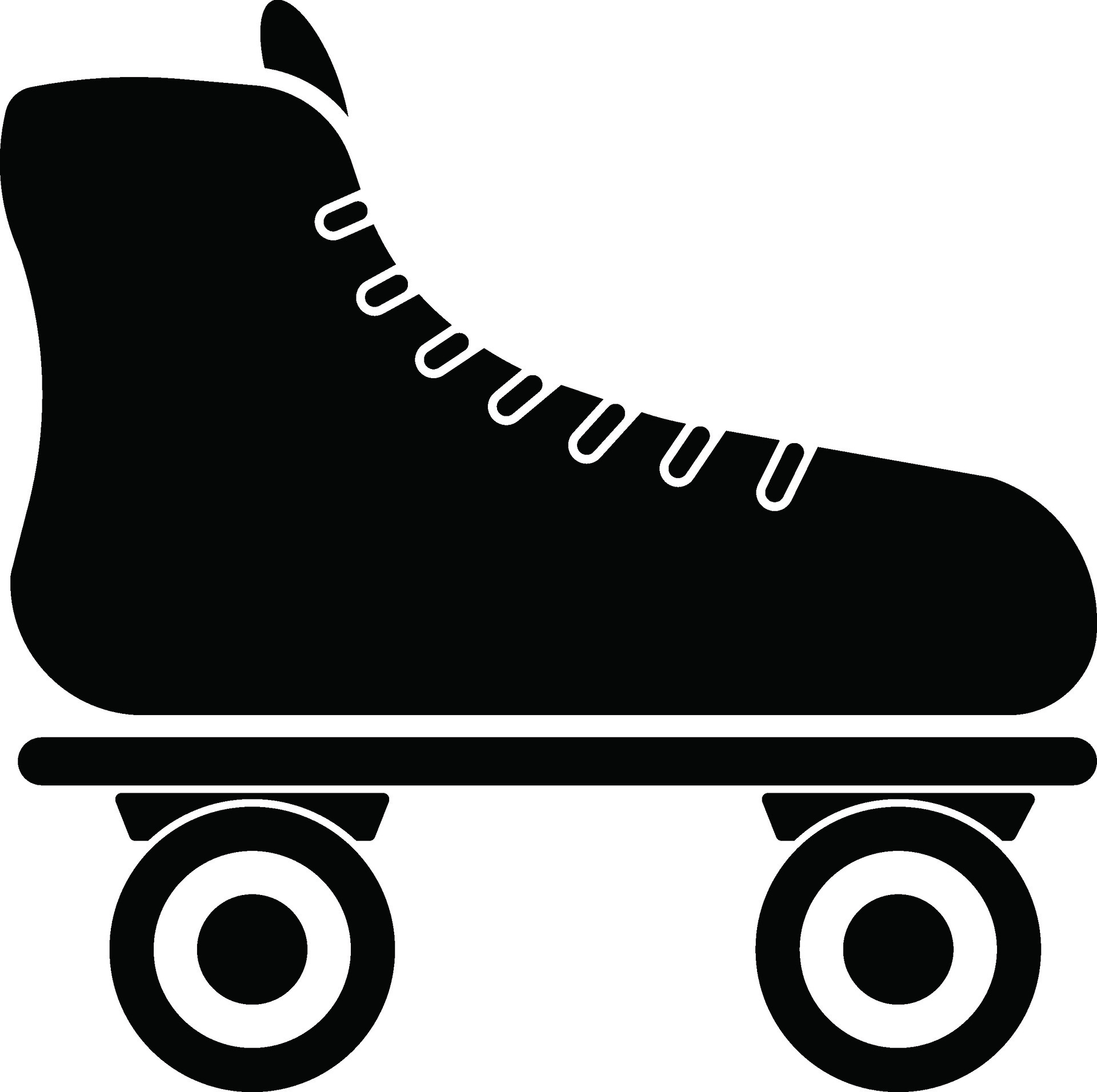 Skateboard Outline Set Icon Collection Figure Ice Skating Shoes