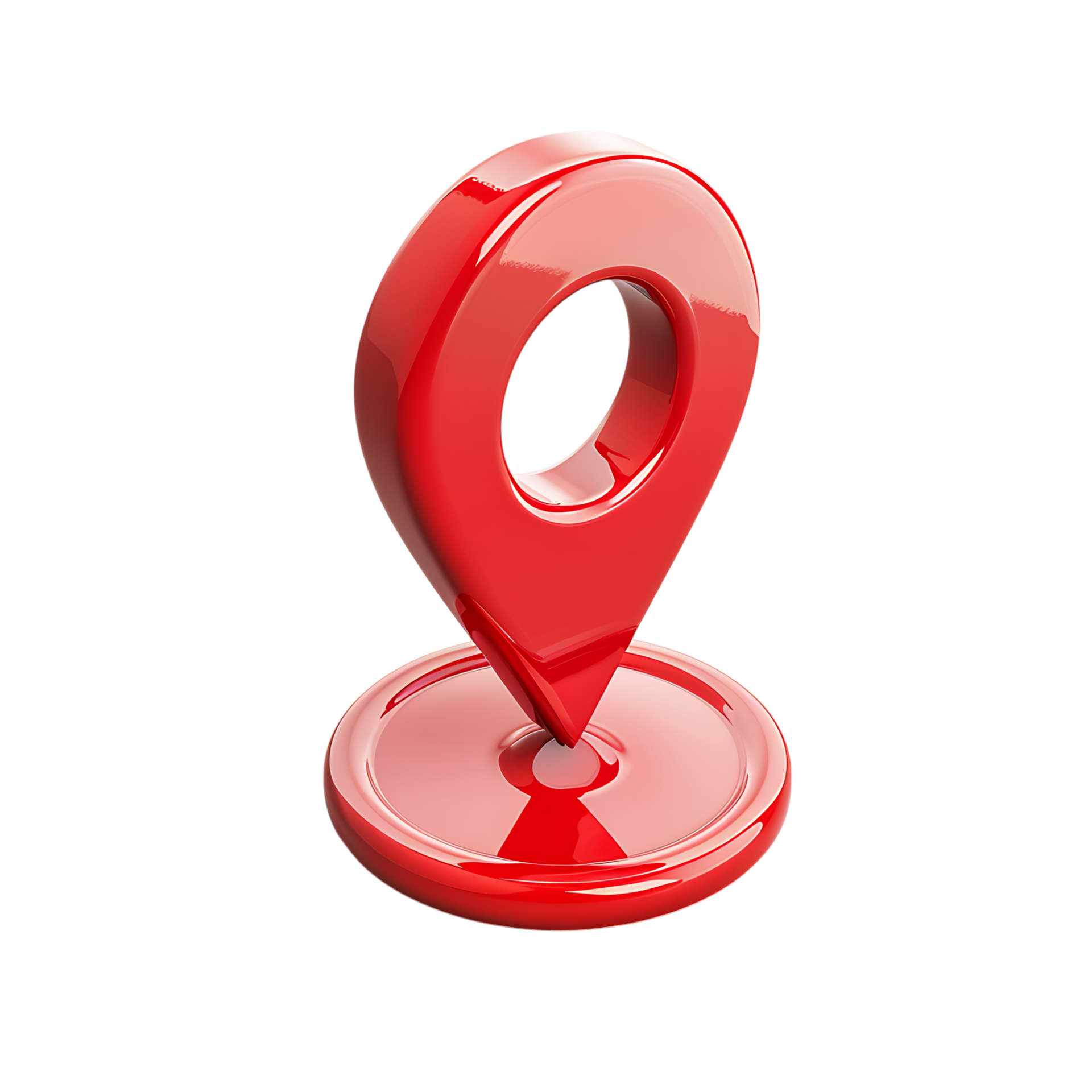 Red location icon 3d style on isolated transparent background 43559794 PNG