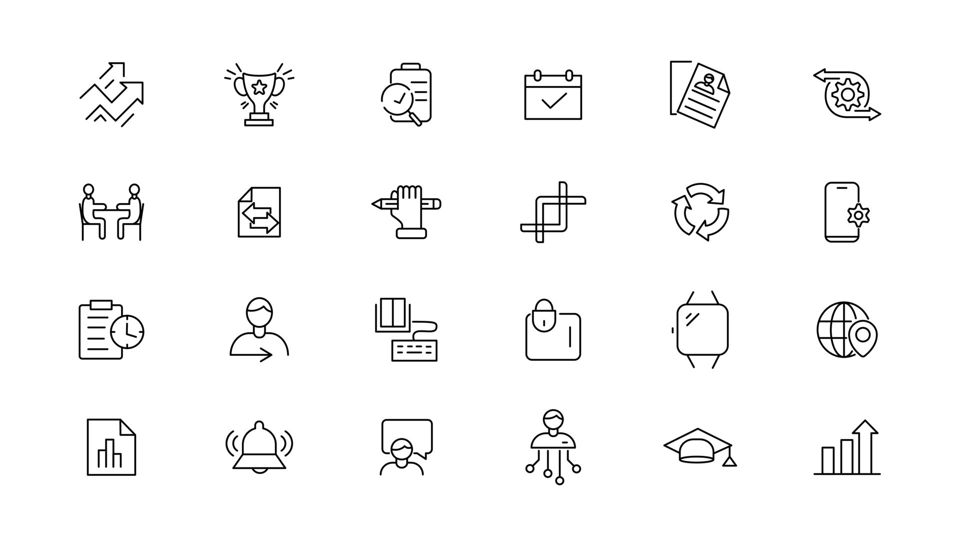 Information Technology Line Icons Collection Big Ui Icon Set In A Flat Design Thin Outline