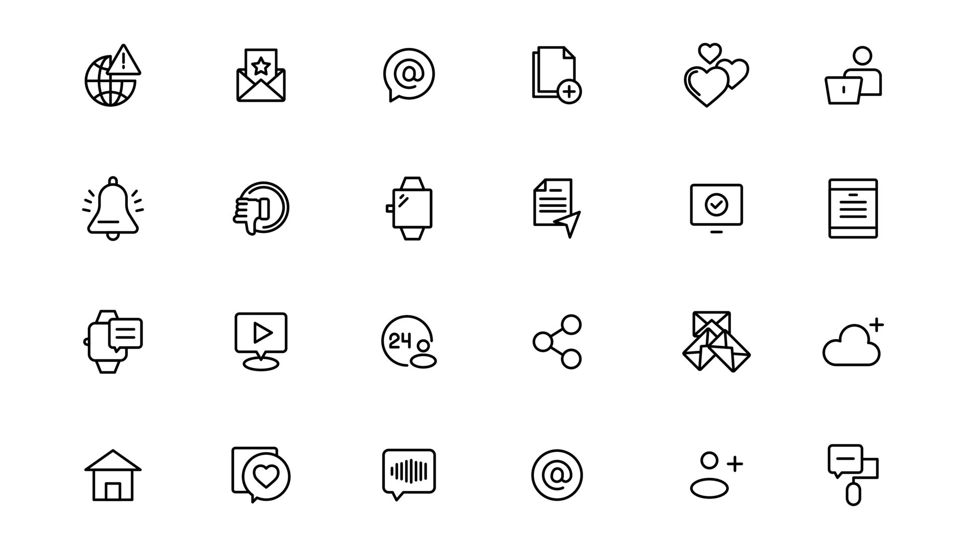 Internet icon set. Containing online, computer, network, website, server, web design, hardware ...