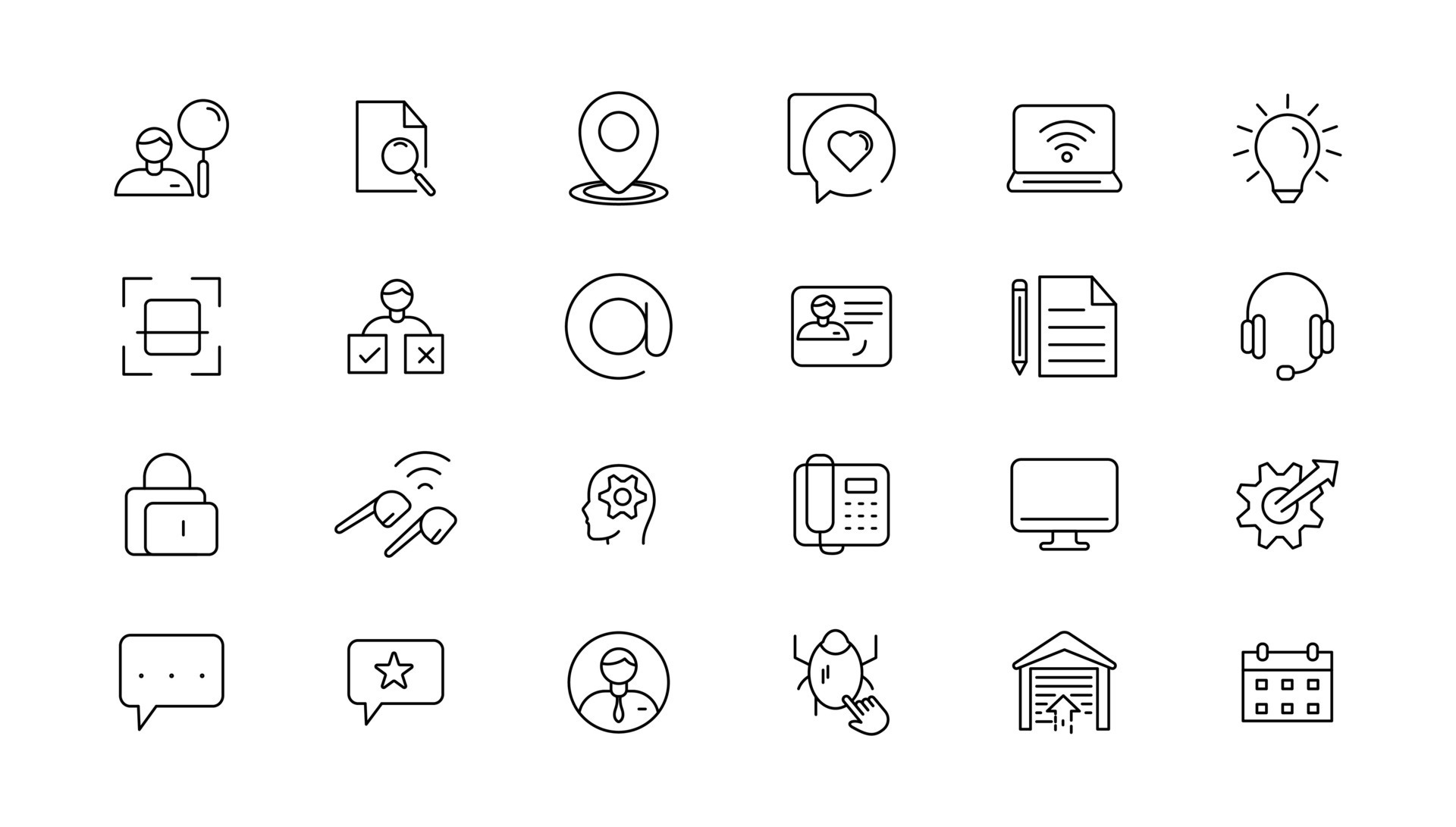 Information Technology Line Icons Collection Big Ui Icon Set In A Flat Design Thin Outline