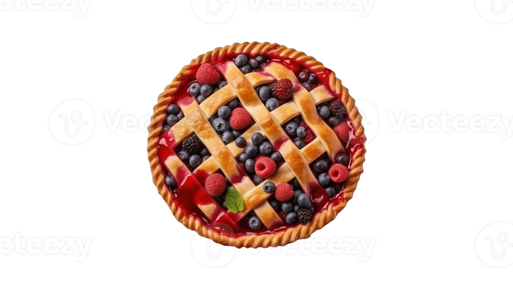 Pie with berries top view. Isolated tasty pie with berry on transparent background 43561210 PNG