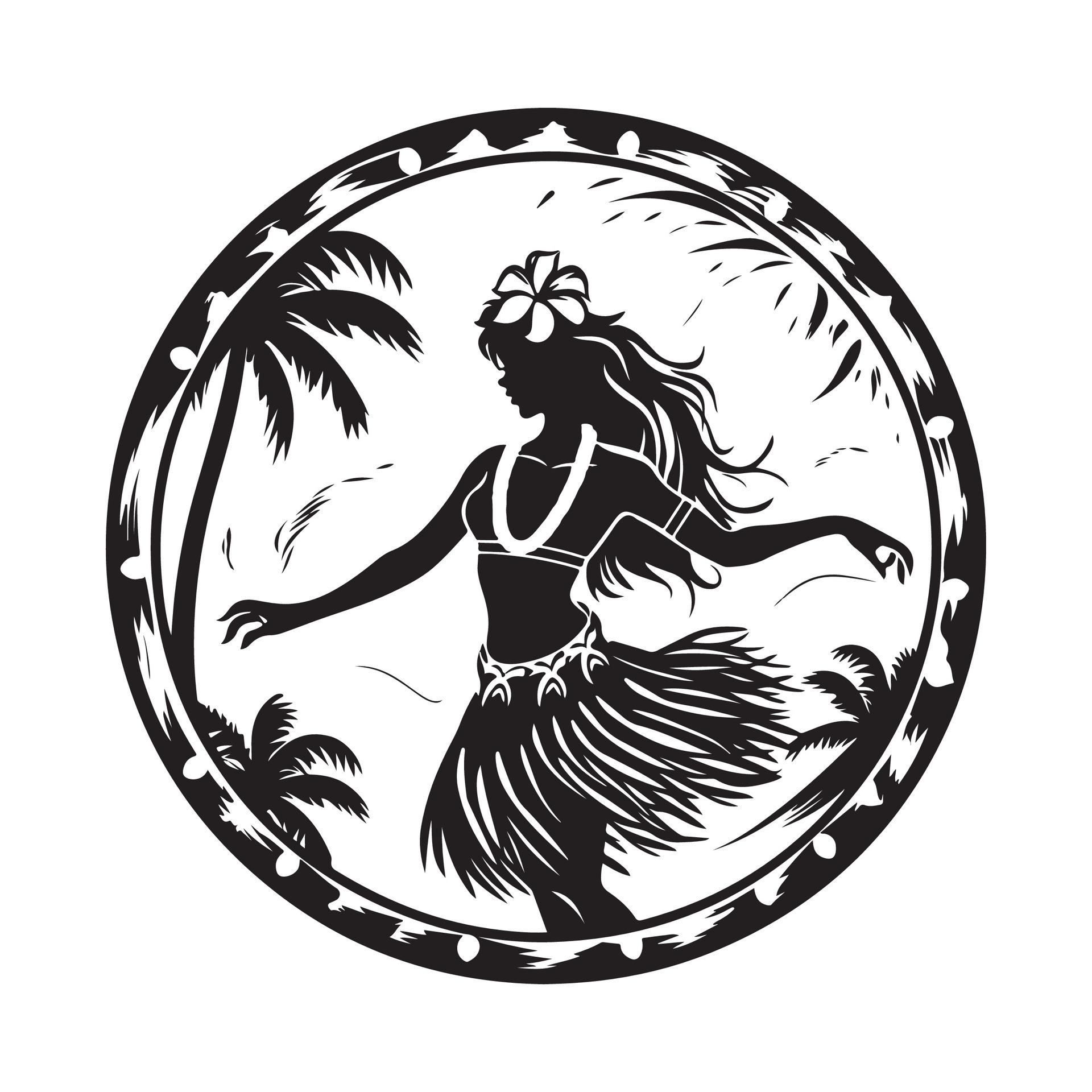 Hawaiian Girl Dancing Hula Isolated On White Background 43562142 Vector Art At Vecteezy
