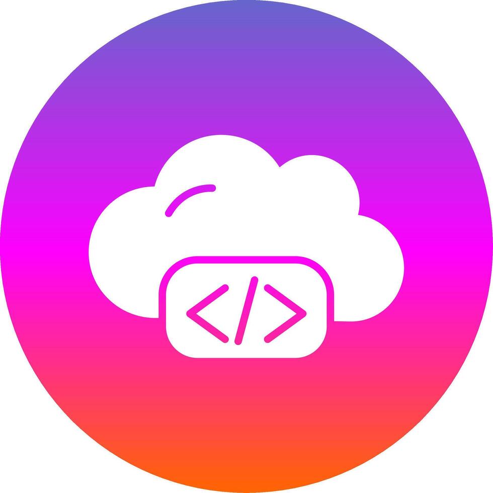 Cloud Coding Glyph Gradient Circle Icon Design 43563821 Vector Art at ...