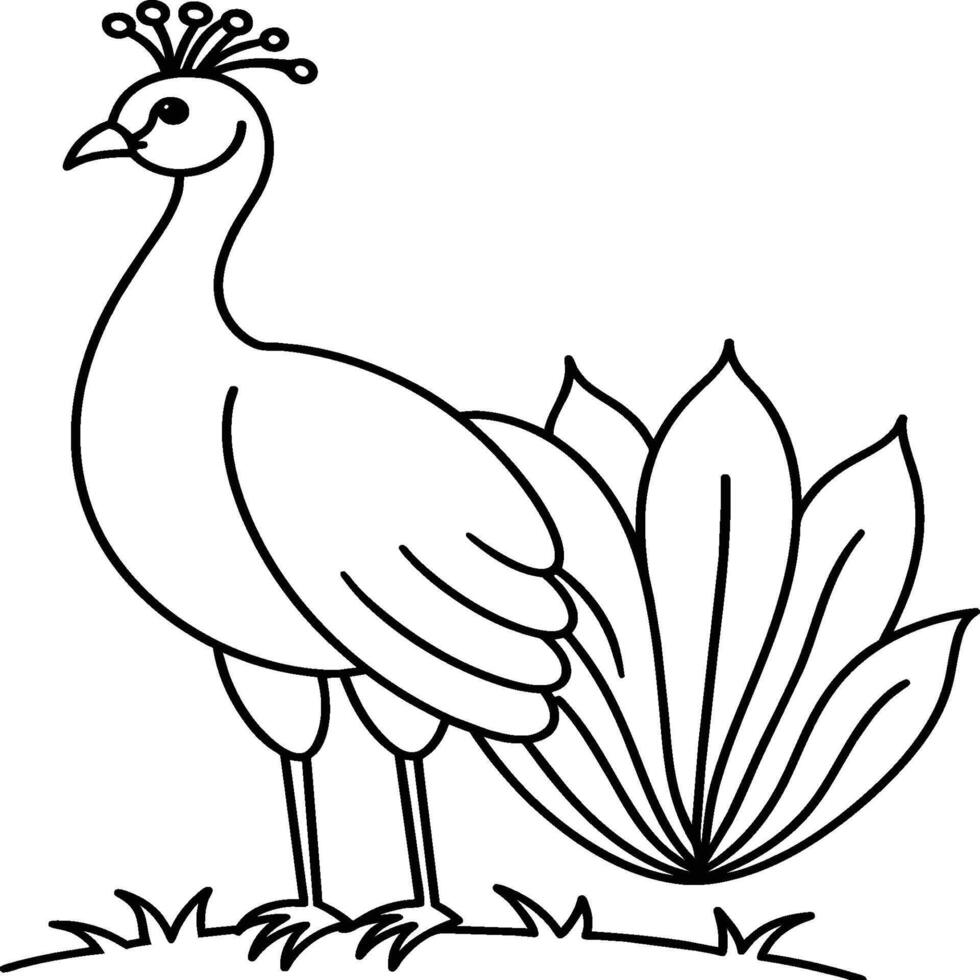 Peacock Bird Coloring Pages 43567646 Vector Art At Vecteezy