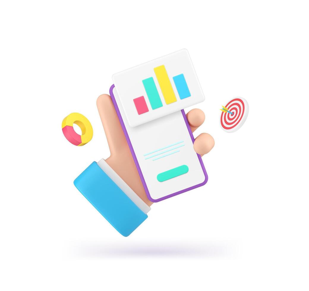 Business analyzing smartphone application data management chart ...
