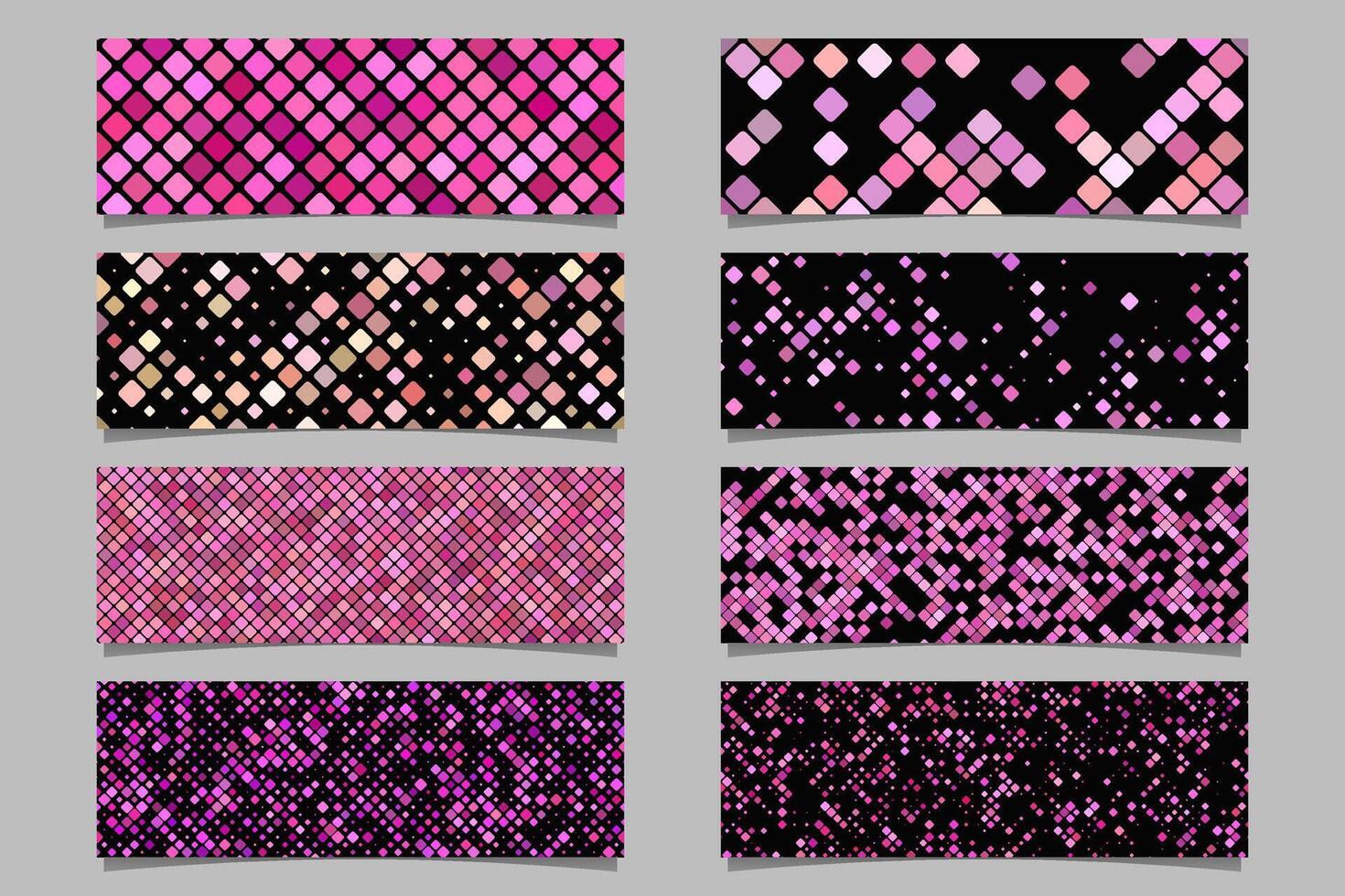 Abstract diagonal rounded square pattern banner background set 43576756 Vector Art at Vecteezy