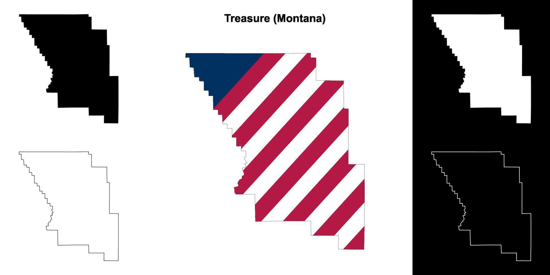 Treasure County Montana Outline Map Set 43577342 Vector Art At Vecteezy