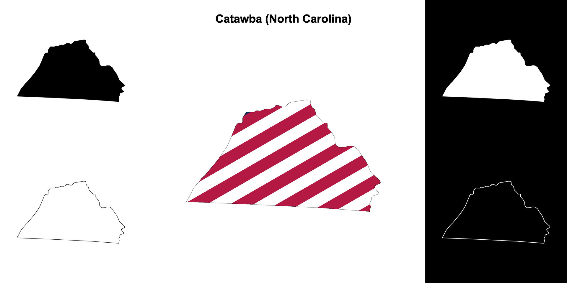 Catawba County, North Carolina outline map set 43577496 Vector Art at Vecteezy