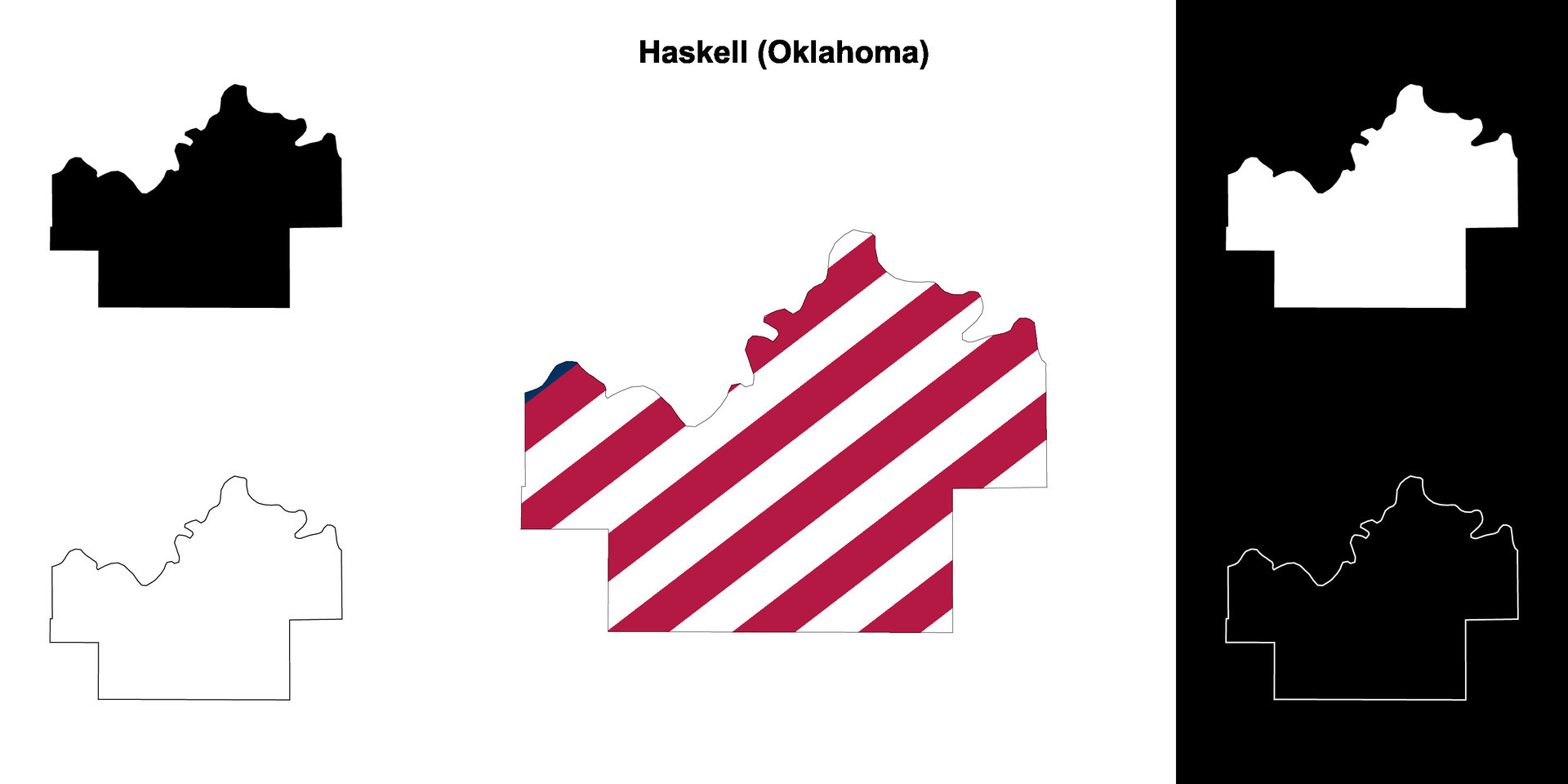 Haskell County Oklahoma Outline Map Set 43577627 Vector Art At Vecteezy