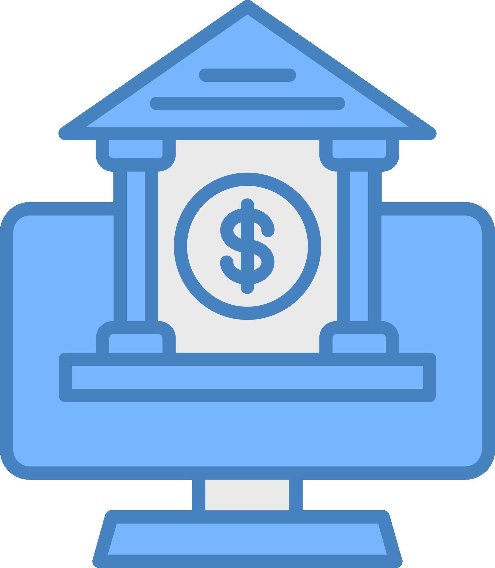 OnLine Filled Blue Banking Line Filled Blue Icon 43579502 Vector Art at Vecteezy