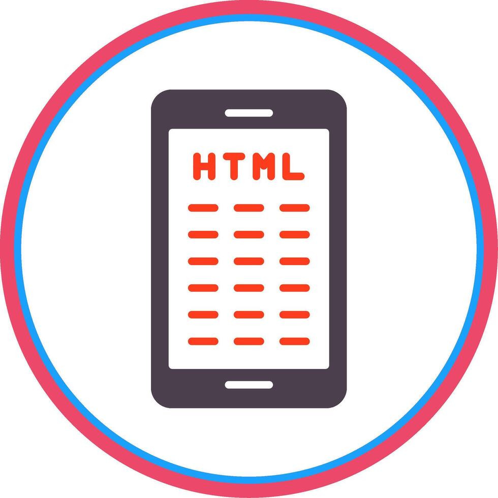 Mobile Coding Flat Circle Icon 43581954 Vector Art at Vecteezy