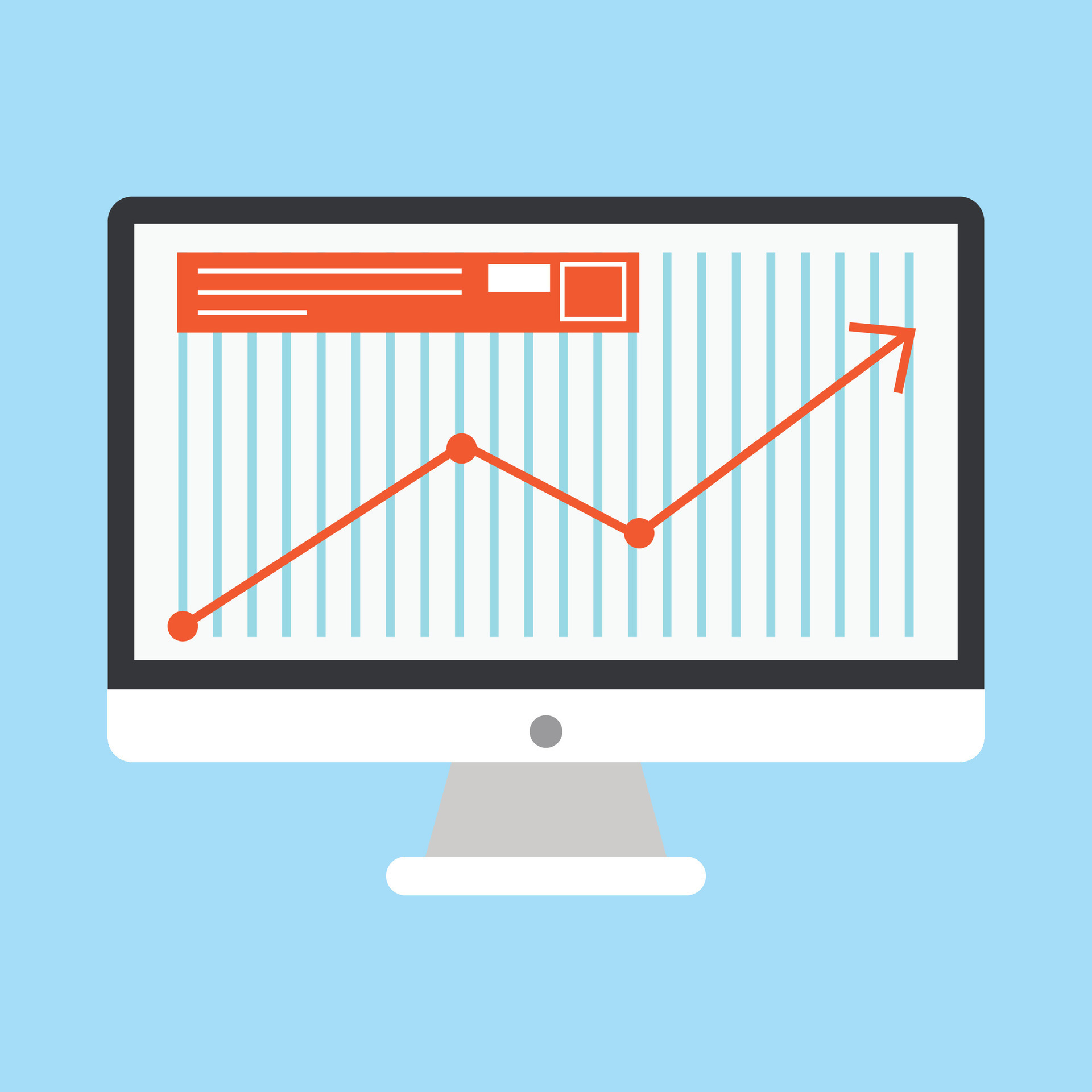 computer tablet pc with graph on blue background 43611070 Vector Art at ...