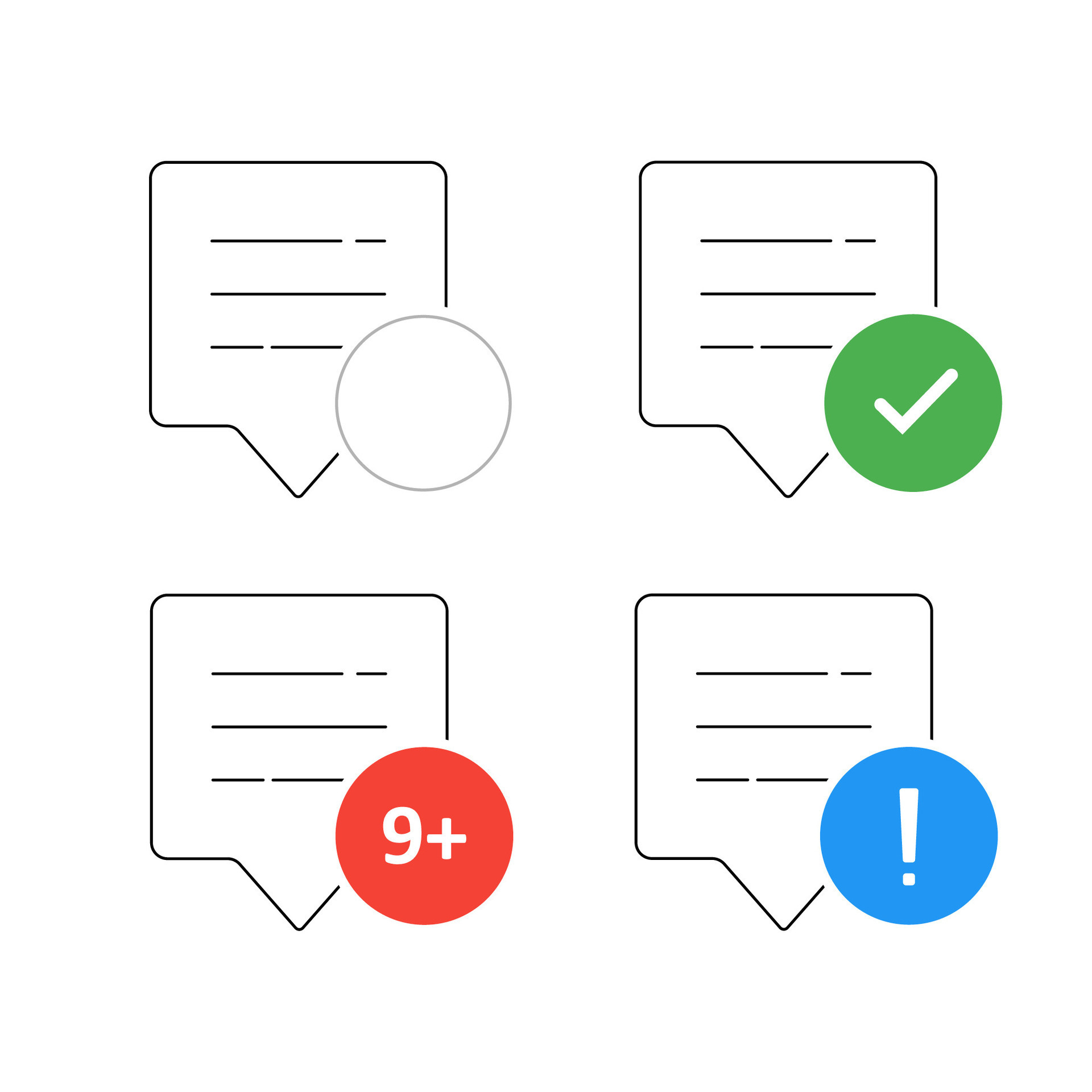 notification icon in flat style. Messege simple illustration. Sms ...