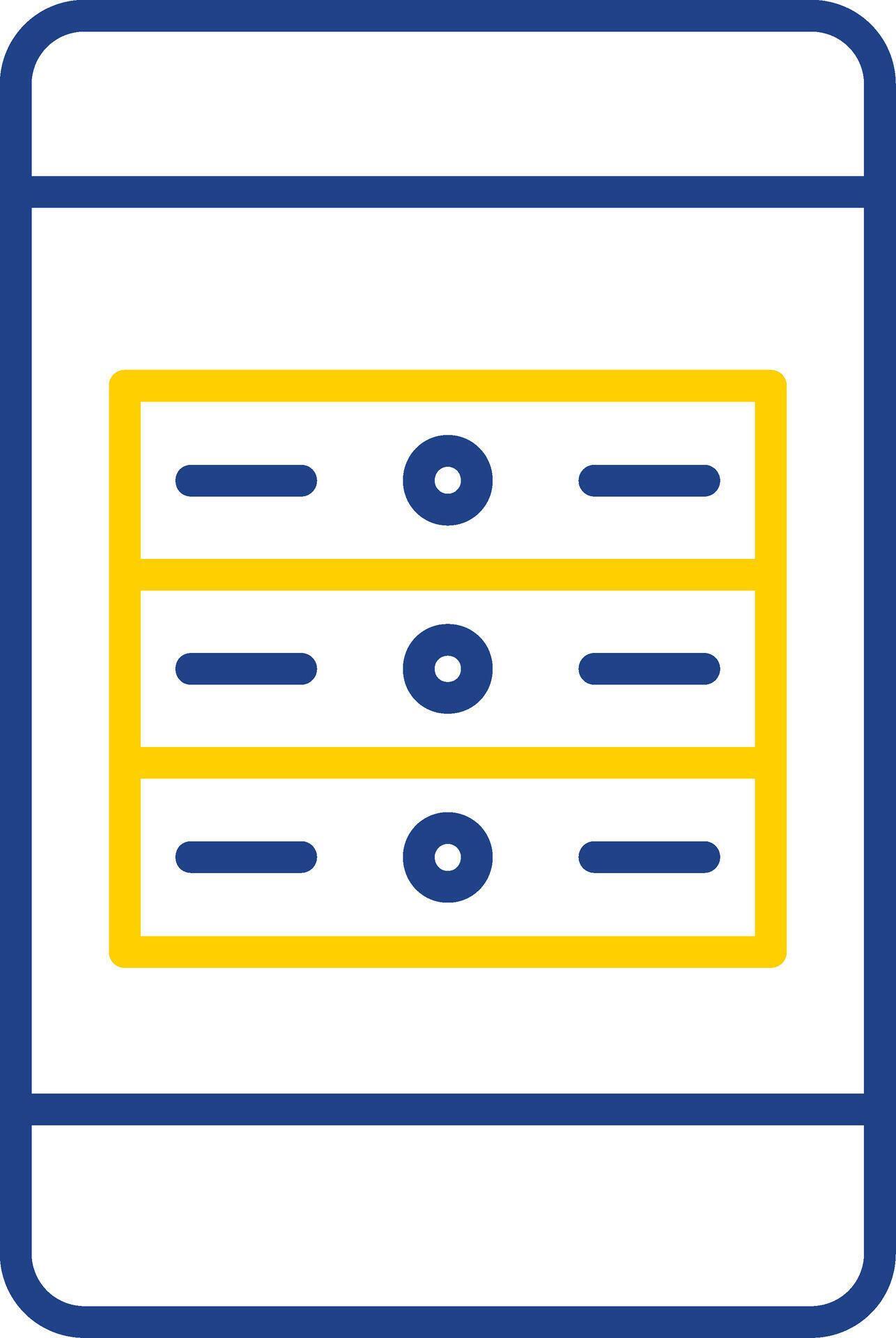 Mobile App Server Line Two Colour Icon Design 43636505 Vector Art at ...