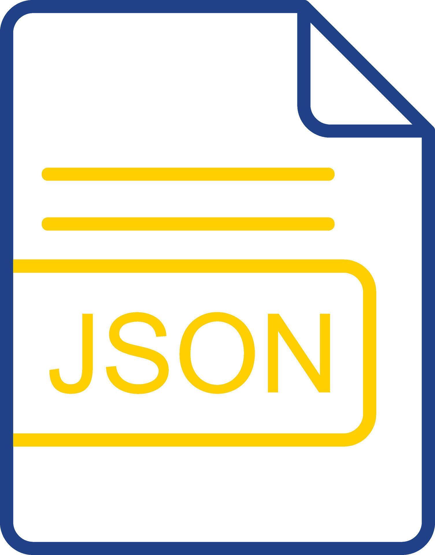 JSON File Format Line Two Colour Icon Design 43641483 Vector Art at ...